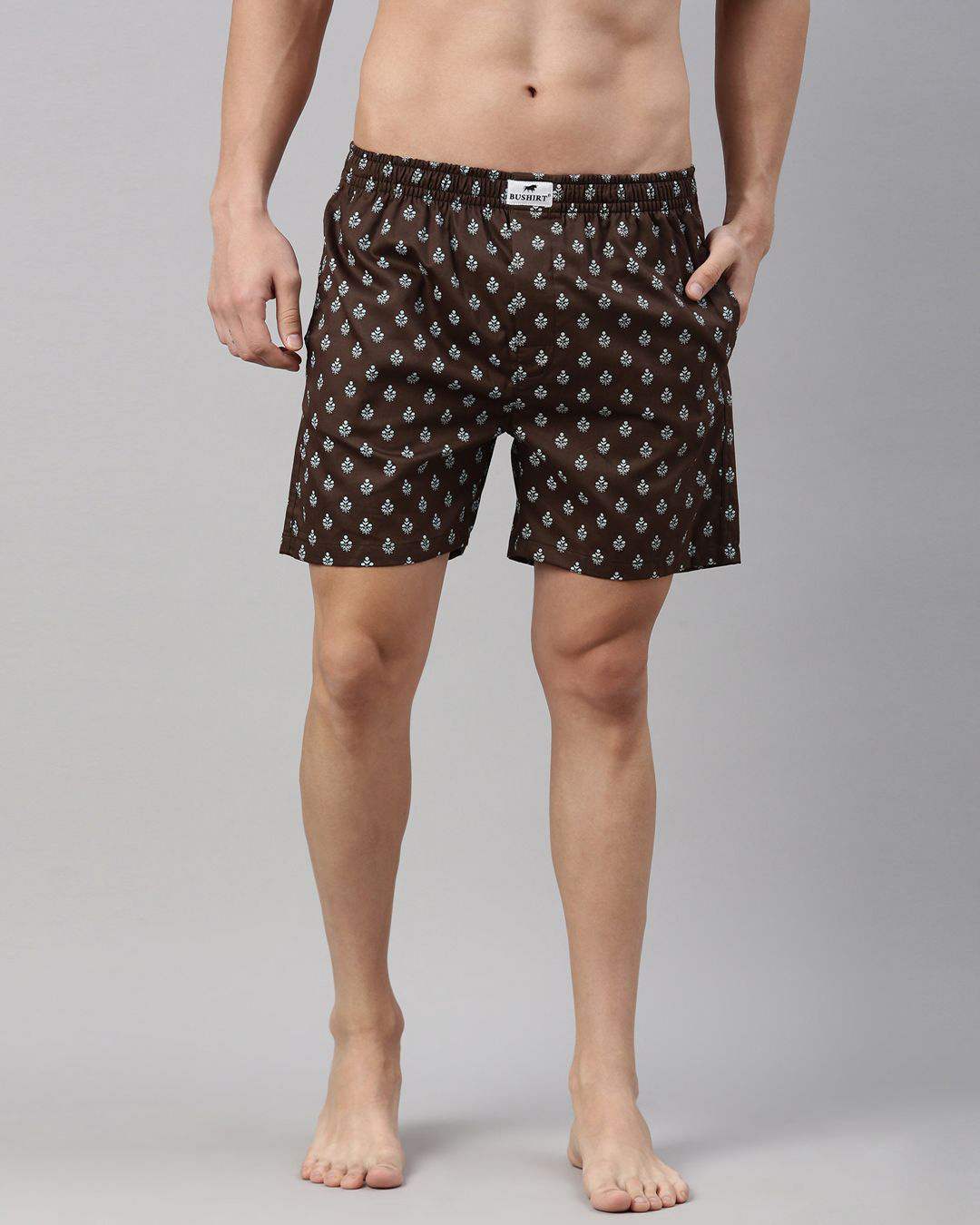 Buy Men's Brown All Over Printed Cotton Boxers Online in India at Bewakoof