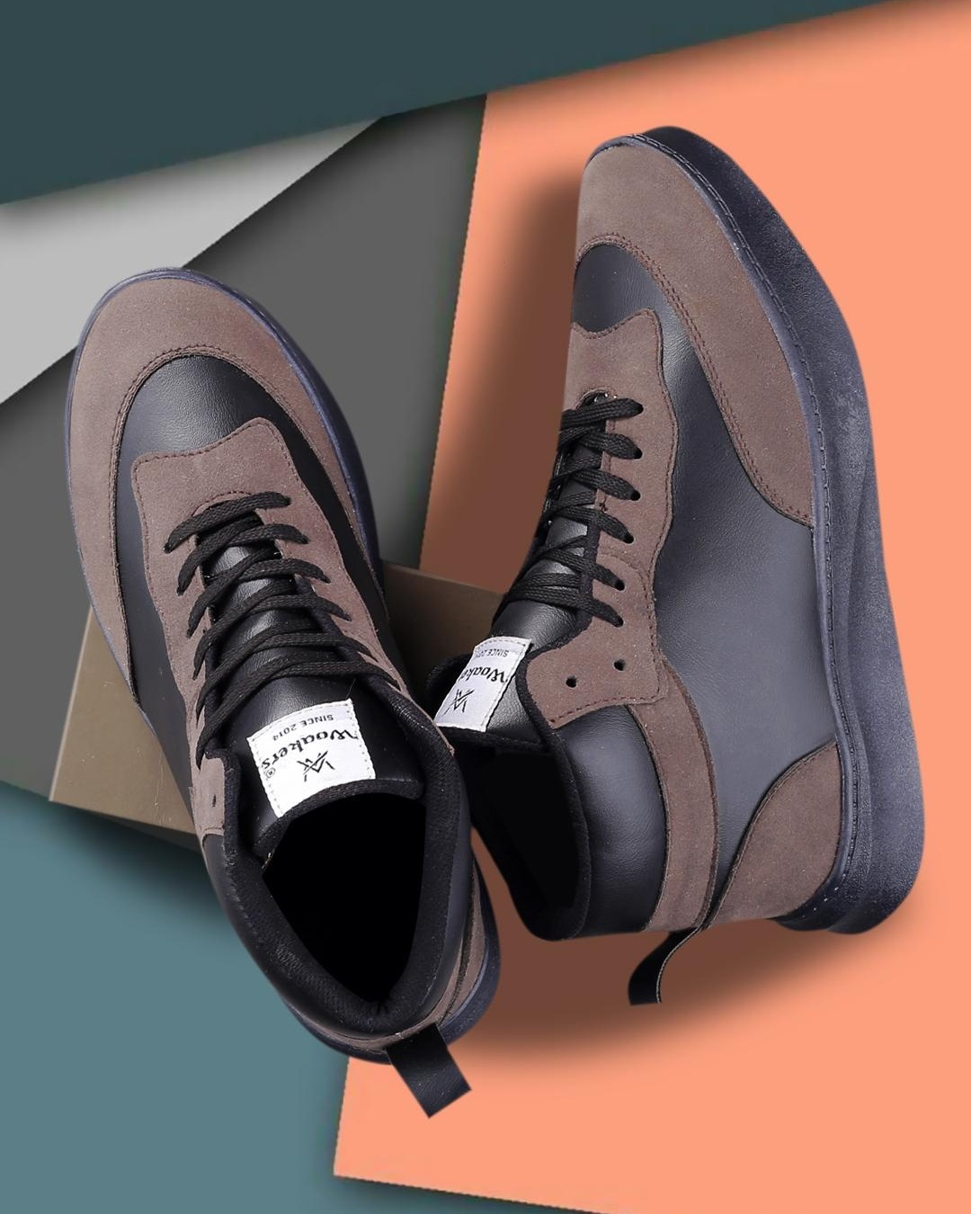 Buy Men's Brown & Black Color Block Sneakers Online in India at Bewakoof