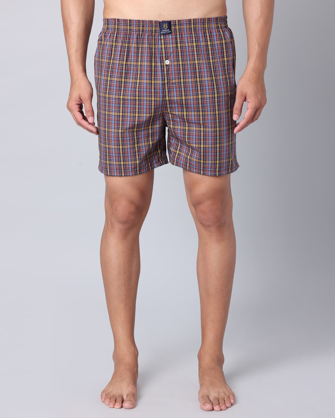 Buy Men's Brown Checked Boxers Online in India at Bewakoof