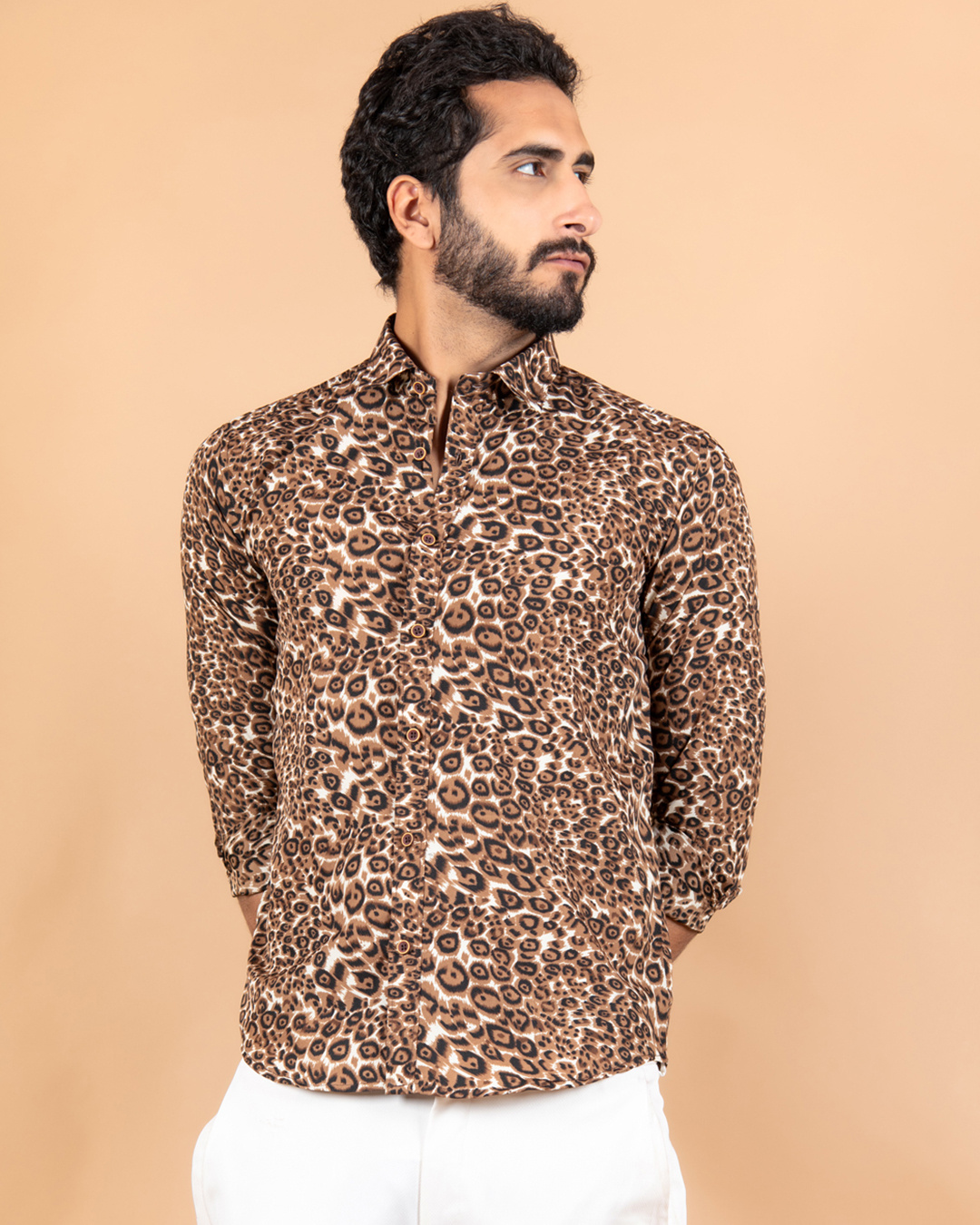Buy Men's Brown All Over Cheetah Printed Shirt Online at Bewakoof