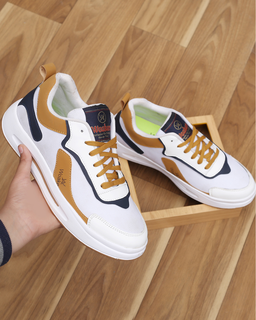 Buy Men's Brown Color Block Sneakers Online in India at Bewakoof