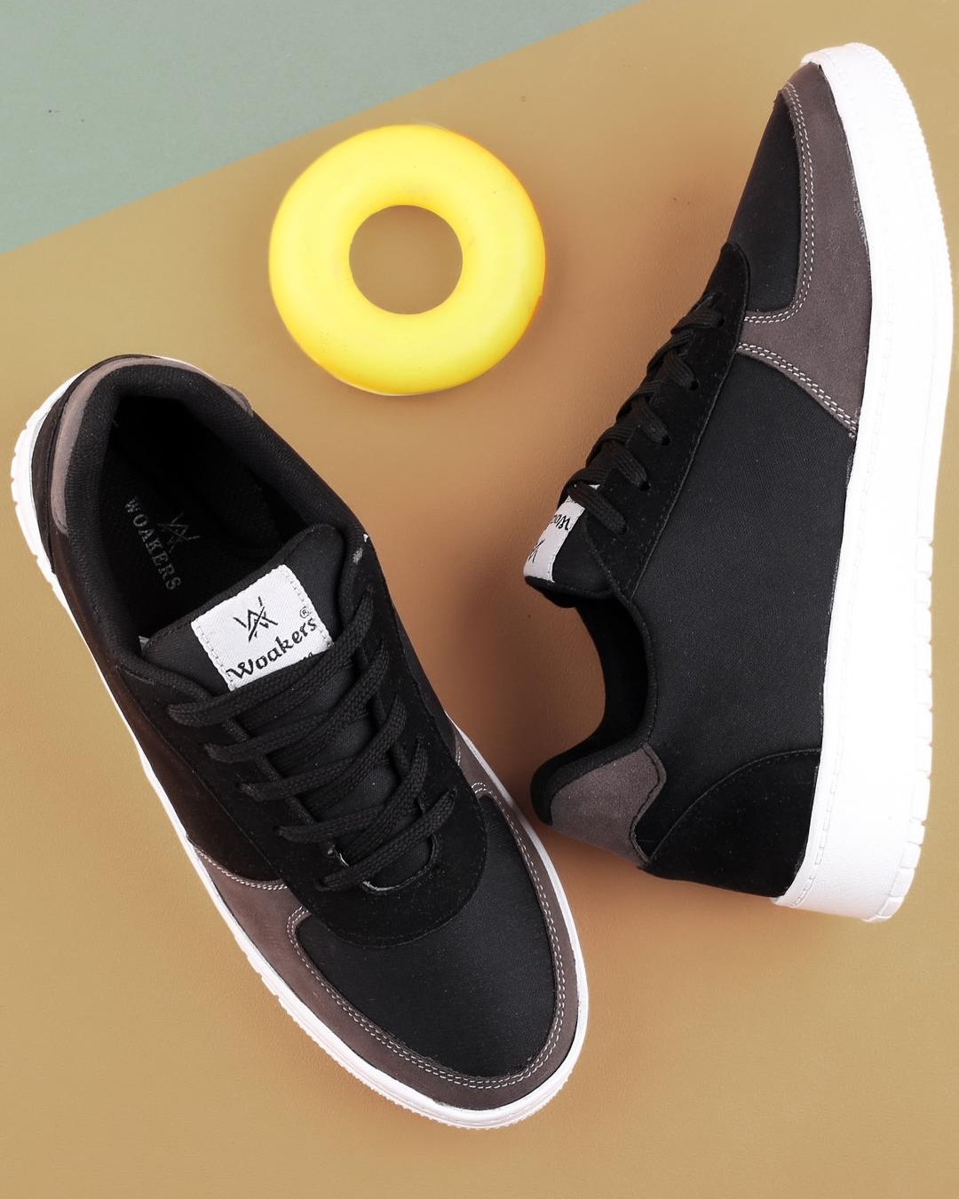 Buy Men's Brown Color Block Sneakers Online in India at Bewakoof