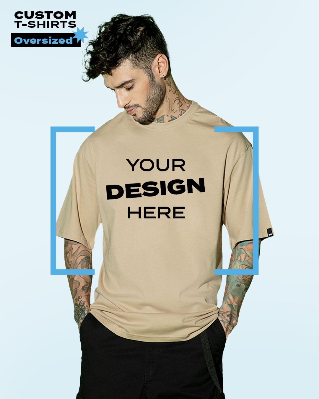 Buy Mens Brown Customizable Oversized T Shirt Online At Bewakoof