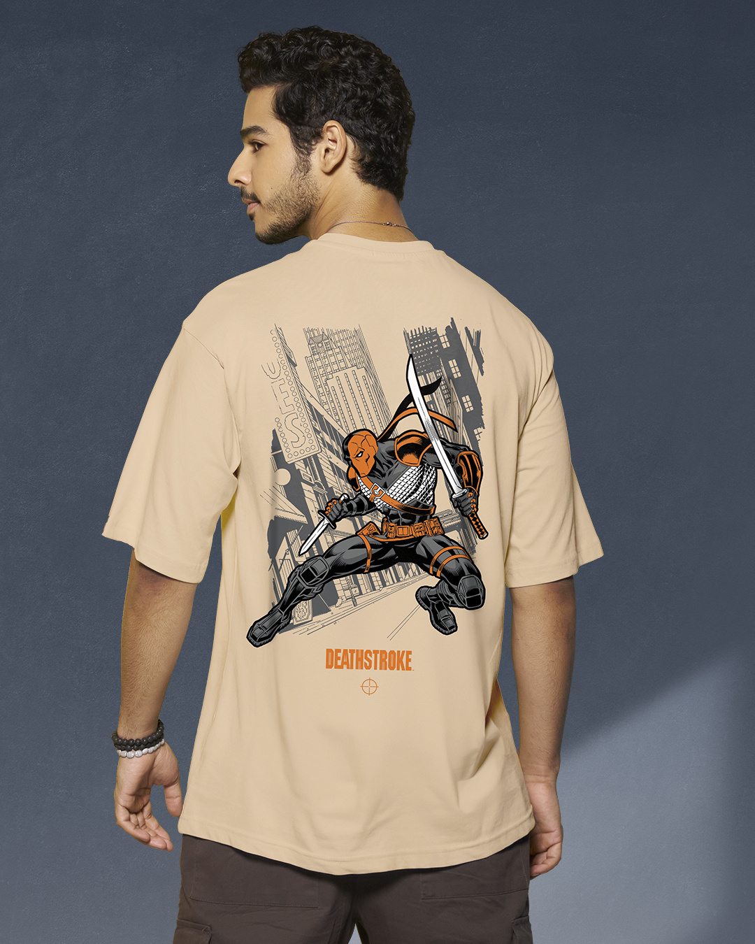 Buy Men's Brown Deathstroke Graphic Printed Oversized T-shirt Online at ...