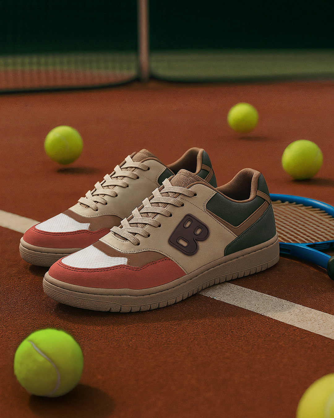 Buy Men's Brown & Green Bravado Color Block Low-Top Sneakers Online in ...