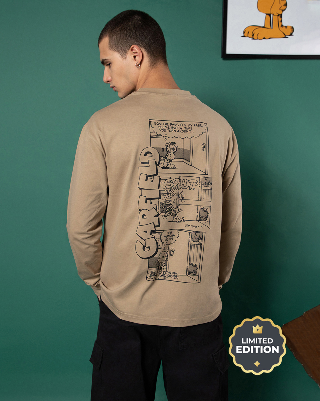 Buy Men's Brown Its Monday Again Graphic Printed Oversized T-shirt ...