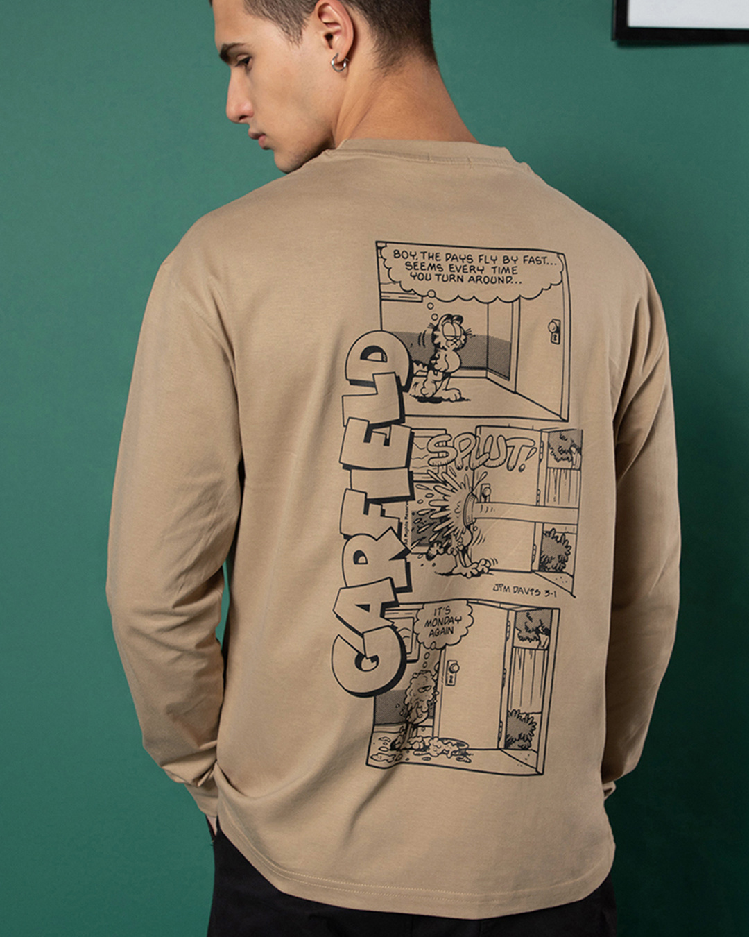Buy Men's Brown Its Monday Again Graphic Printed Oversized T-shirt ...