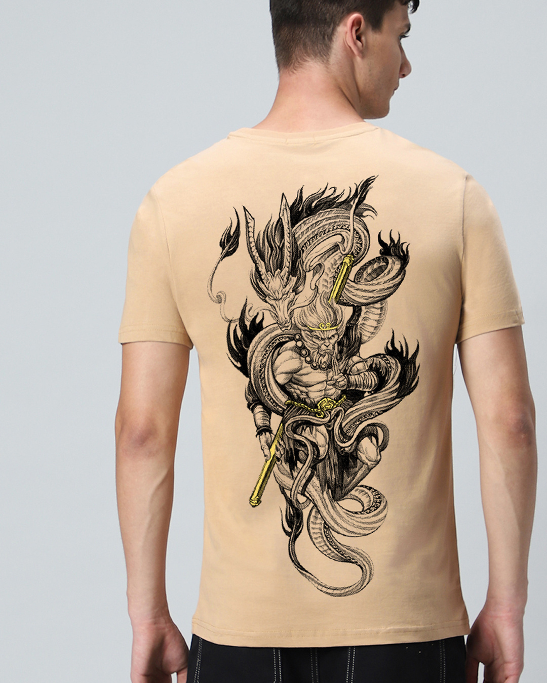 Buy Men's Brown Monkey King Graphic Printed T-shirt Online at Bewakoof