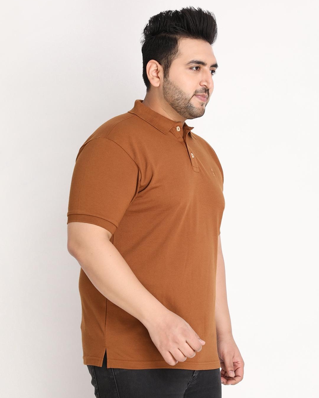 Buy Men's Brown Plus Size Polo T-shirt Online at Bewakoof