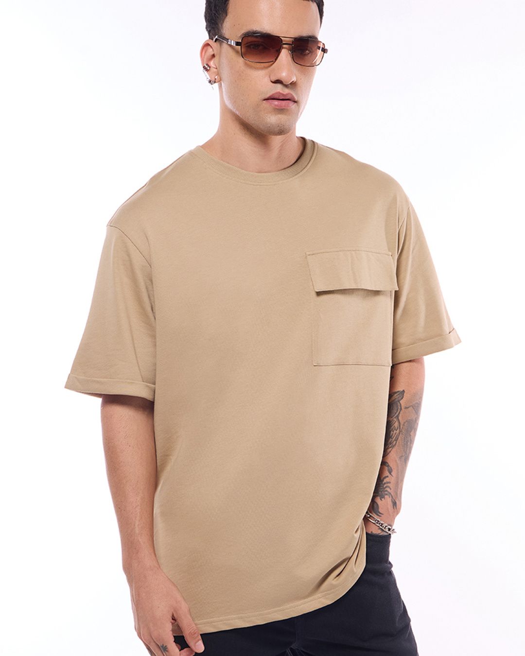Buy Men's Brown Oversized T-shirt Online at Bewakoof