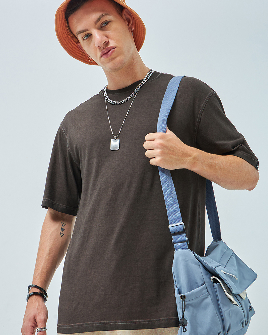 Buy Men's Brown Oversized T-shirt Online at Bewakoof