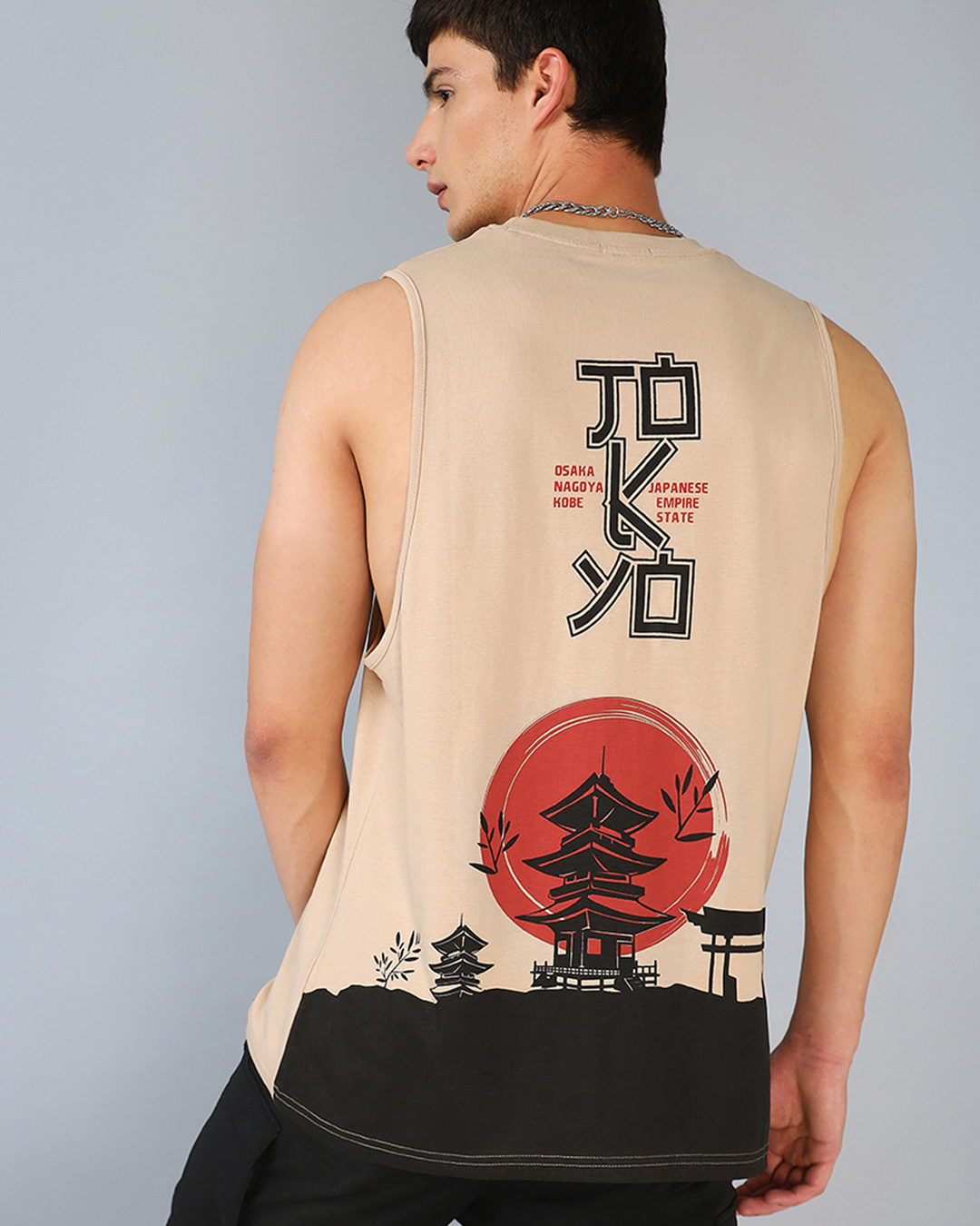 Buy Men's Brown Peter Graphic Printed Oversized Vest Online at Bewakoof