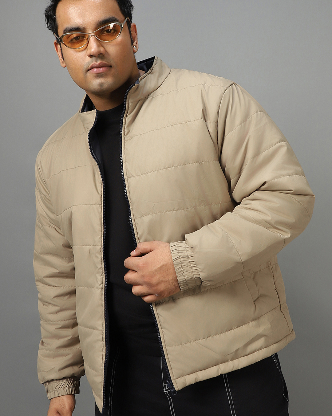 Buy Men's Brown Plus Size Puffer Jacket Online at Bewakoof