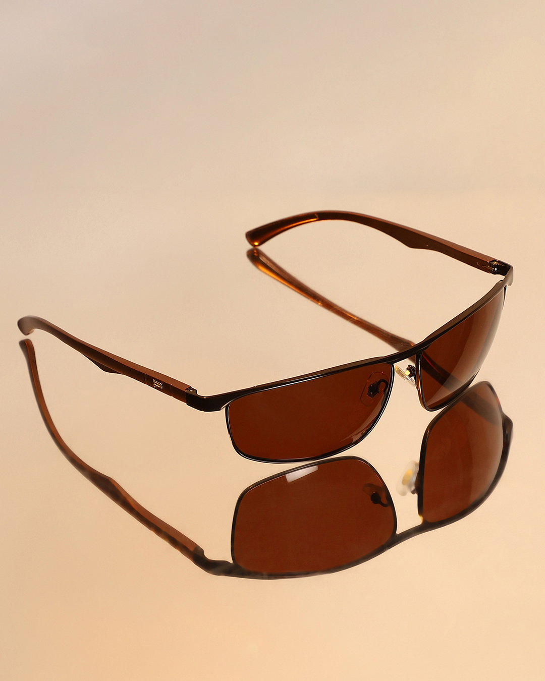Buy Men's Brown Rectangular Polarised Lens Sunglasses Online in India ...
