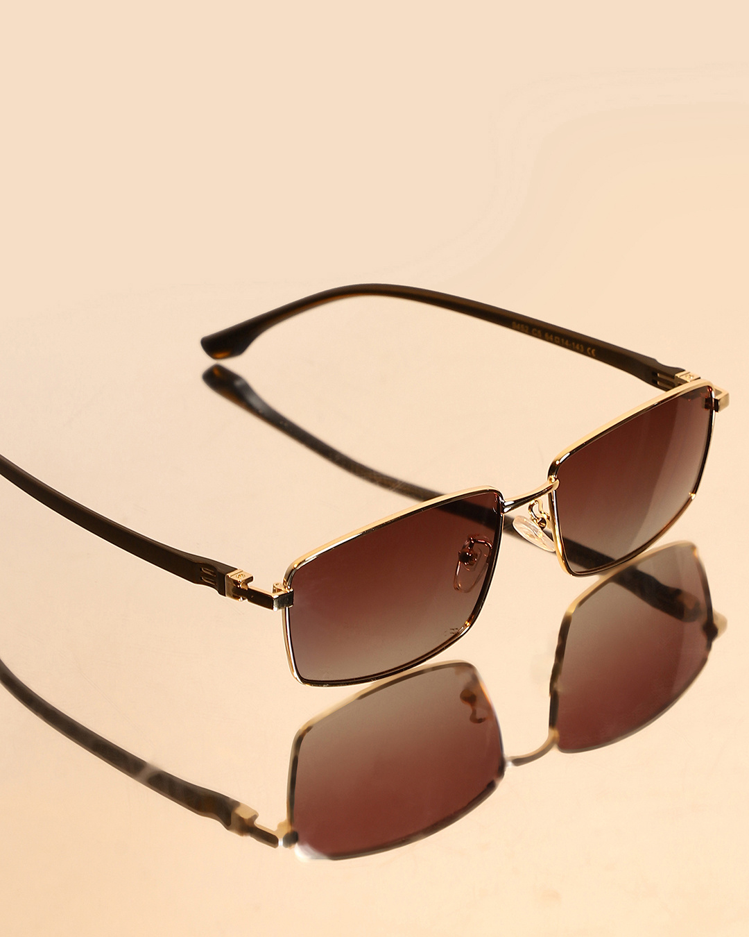 Buy Men's Brown Rectangular Polarised Lens Sunglasses Online in India ...