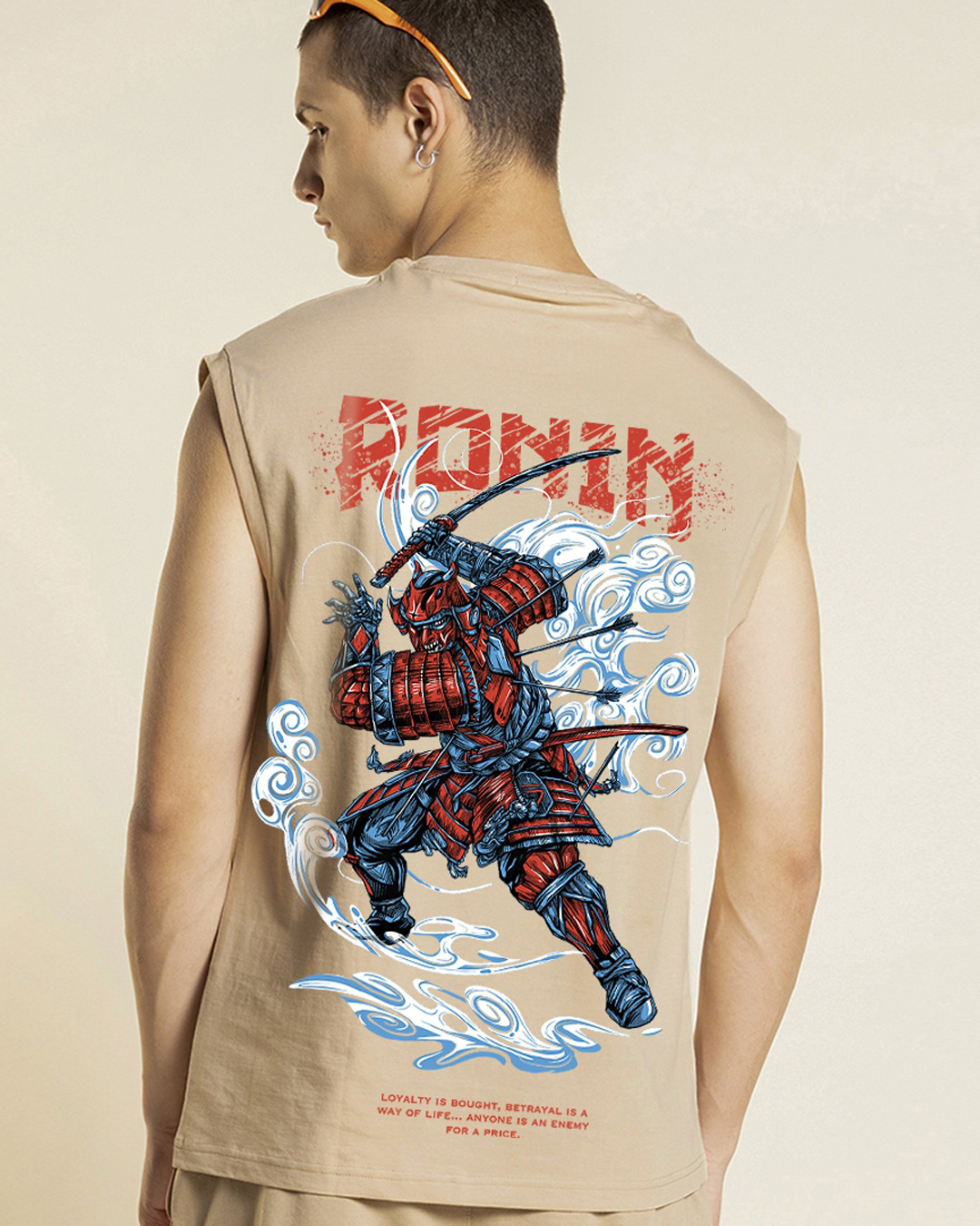 Buy Men's Brown Ronin Graphic Printed Boxy Fit Vest Online at Bewakoof