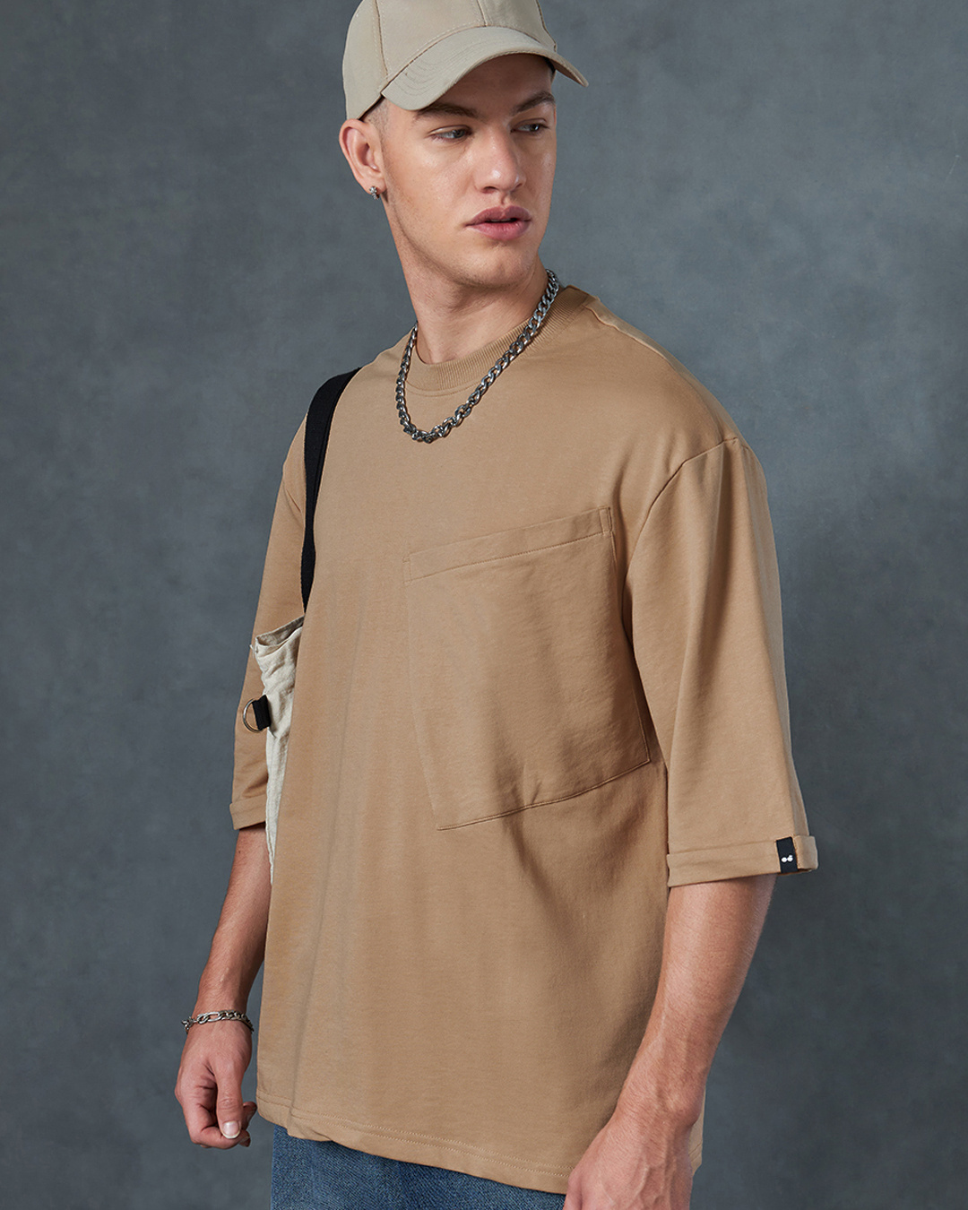 Buy Men's Brown Super Loose Fit T-shirt Online at Bewakoof