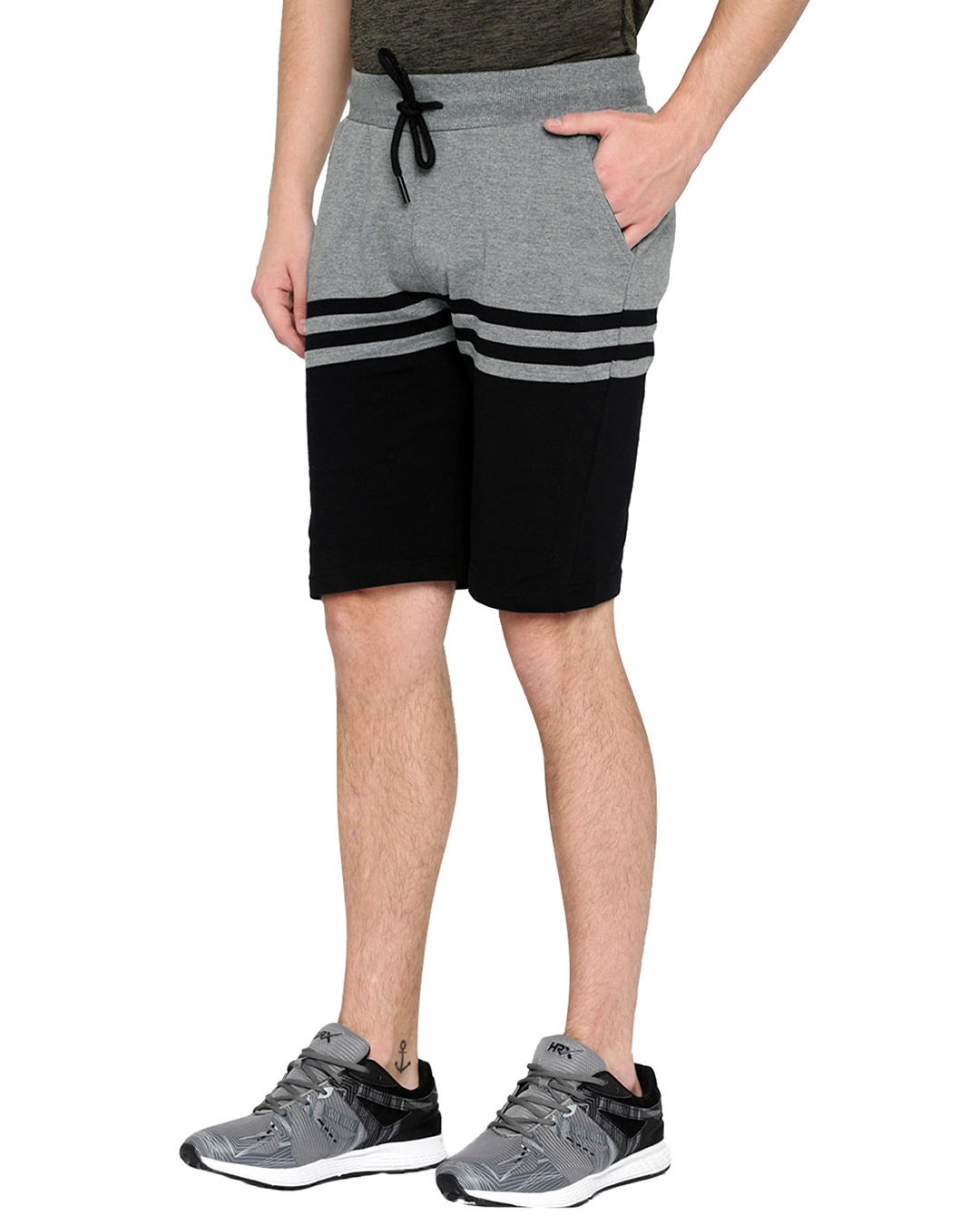 Buy Men's Charcoal Color Block Shorts for Men Grey Online at Bewakoof