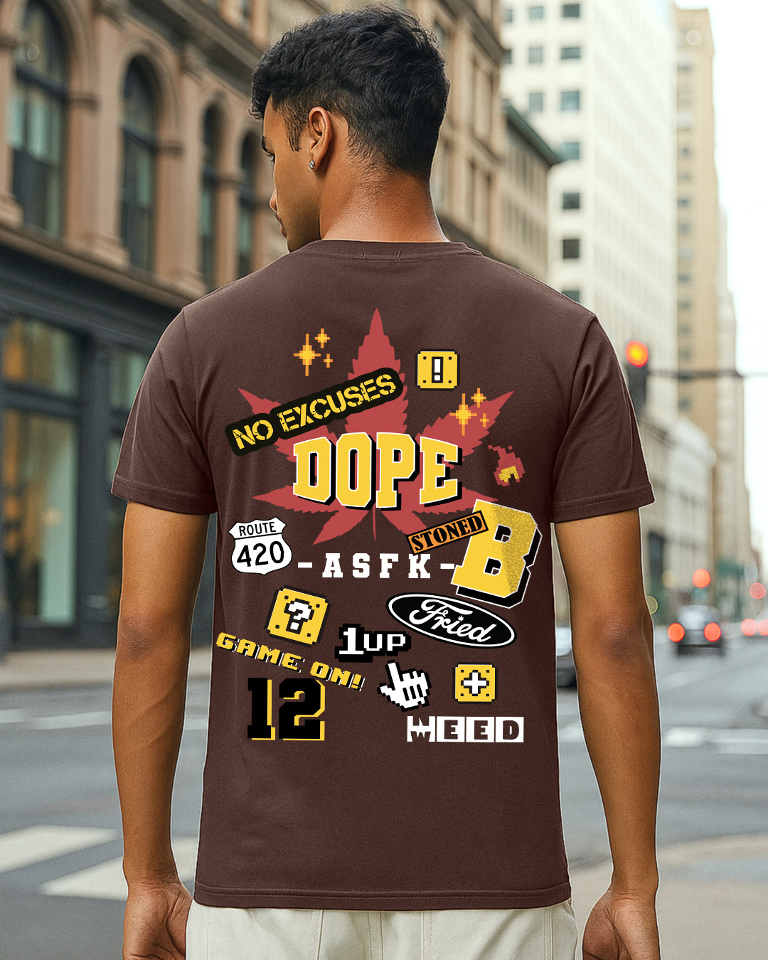 Buy Men's Chocolate Brown Dope Typography T-shirt Online at Bewakoof