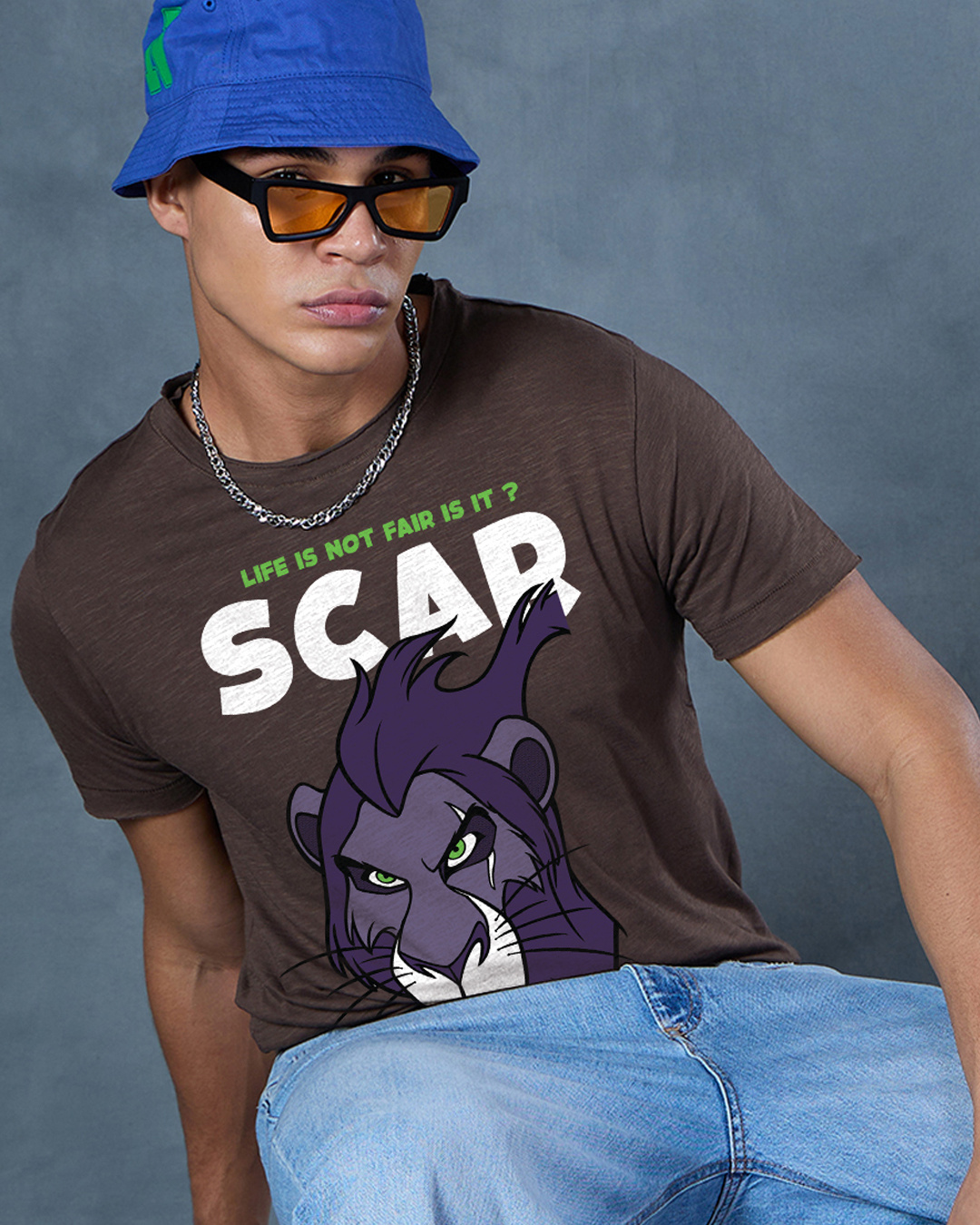 Buy Men's Chocolate Brown Scar Graphic Printed T-shirt Online at Bewakoof