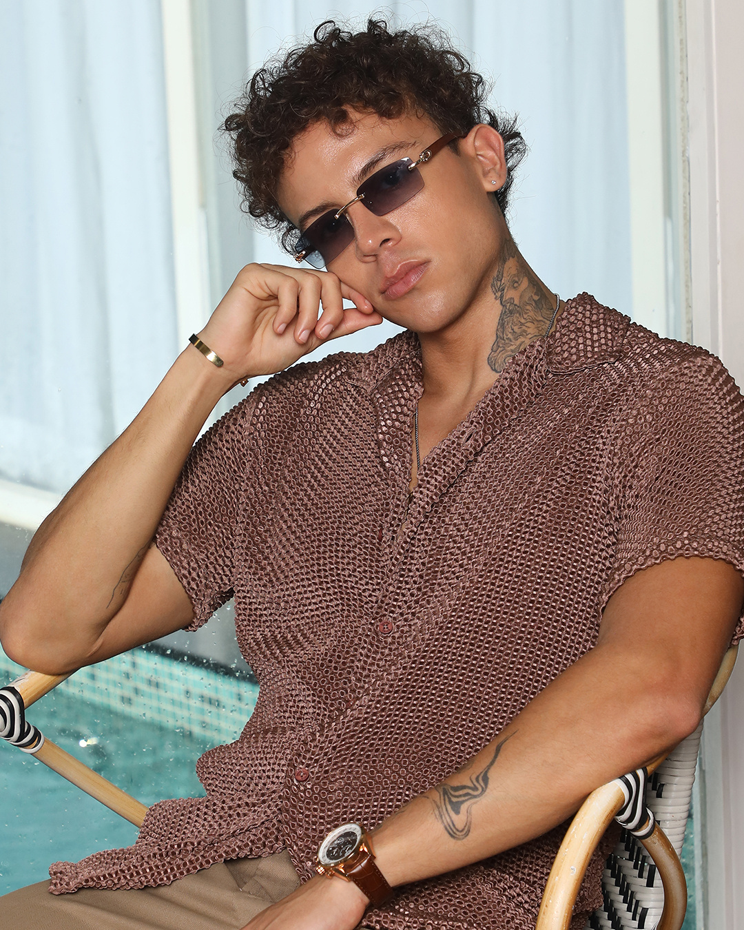 Buy Men's Chocolate Brown Textured Shirt Online at Bewakoof