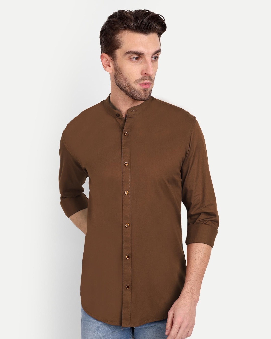 Buy Men's Coffee Slim Fit Shirt Online at Bewakoof