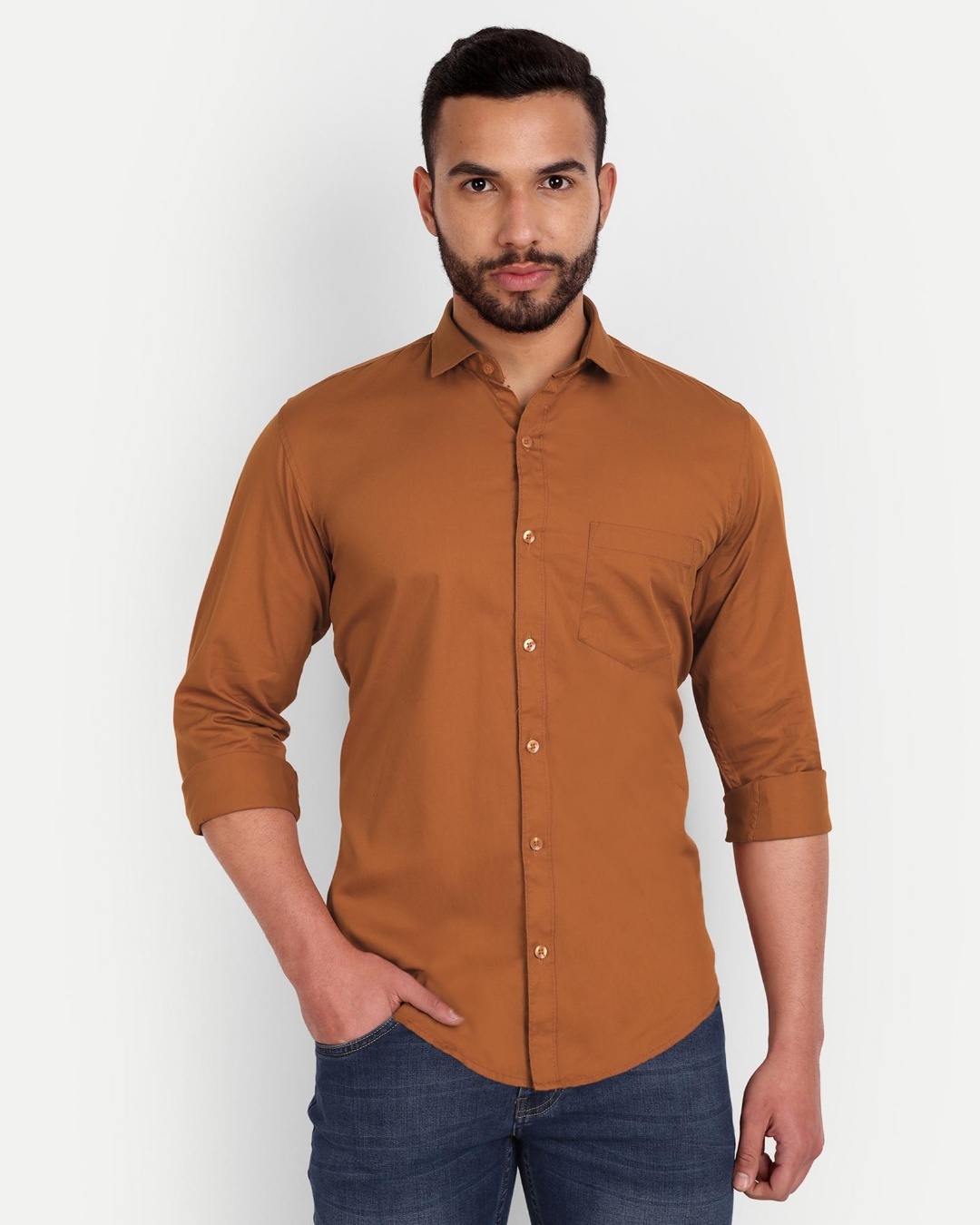 Buy Men's Copper Slim Fit Shirt Online at Bewakoof