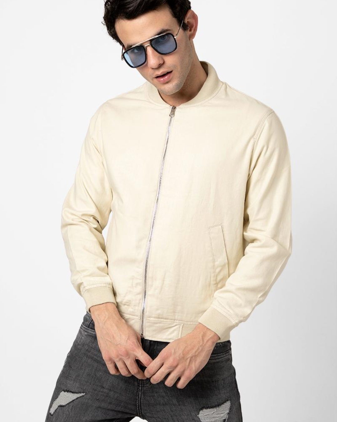 Buy Men's Cream Slim Fit Jacket Online at Bewakoof