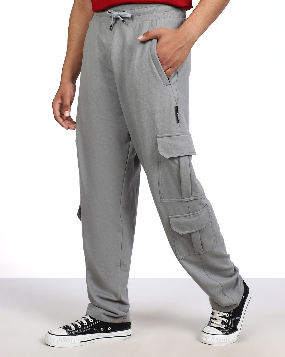 Buy Men's Dark Grey Loose Comfort Fit Cargo Track Pants Online at Bewakoof