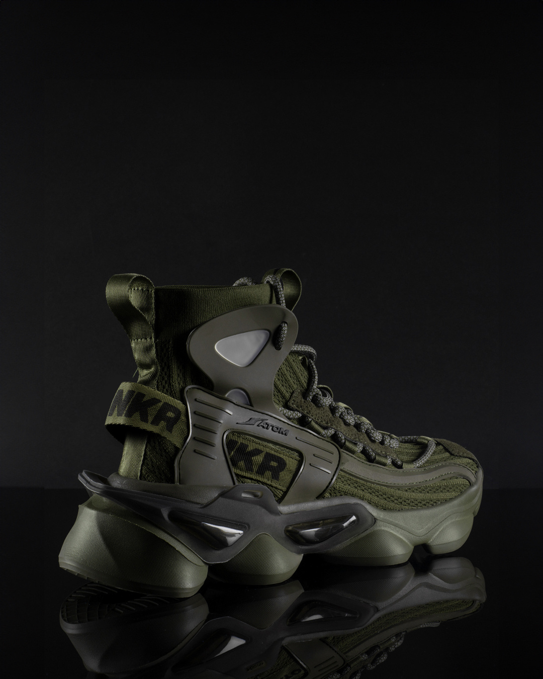 Buy Men's Dark Olive Green Gansta1 High-Top Sneakers Online in India at ...