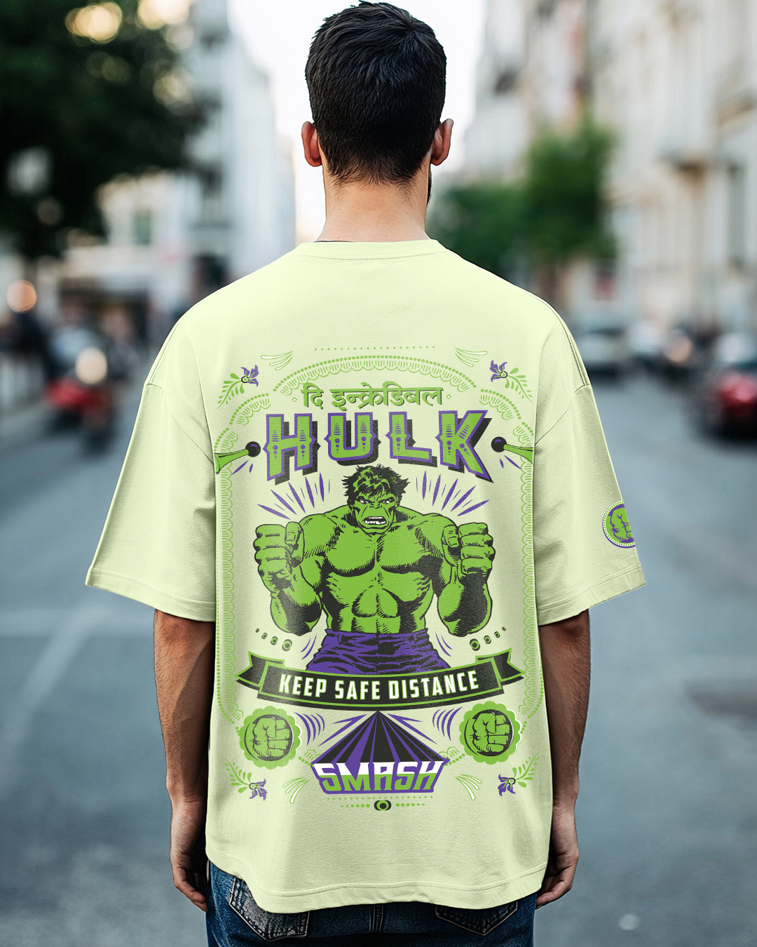 Buy Men's Fog Green Hulk Truck Graphic Printed Oversized T-shirt Online ...