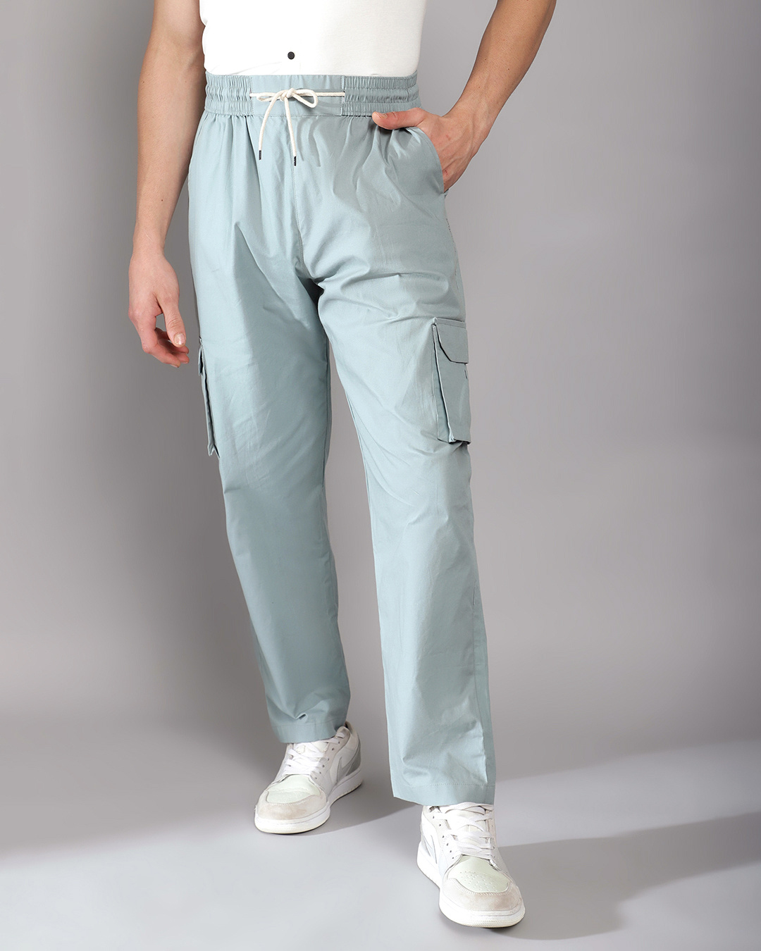 Buy Men's Forest Green Loose Comfort Fit Baggy Cargo Pants Online at ...