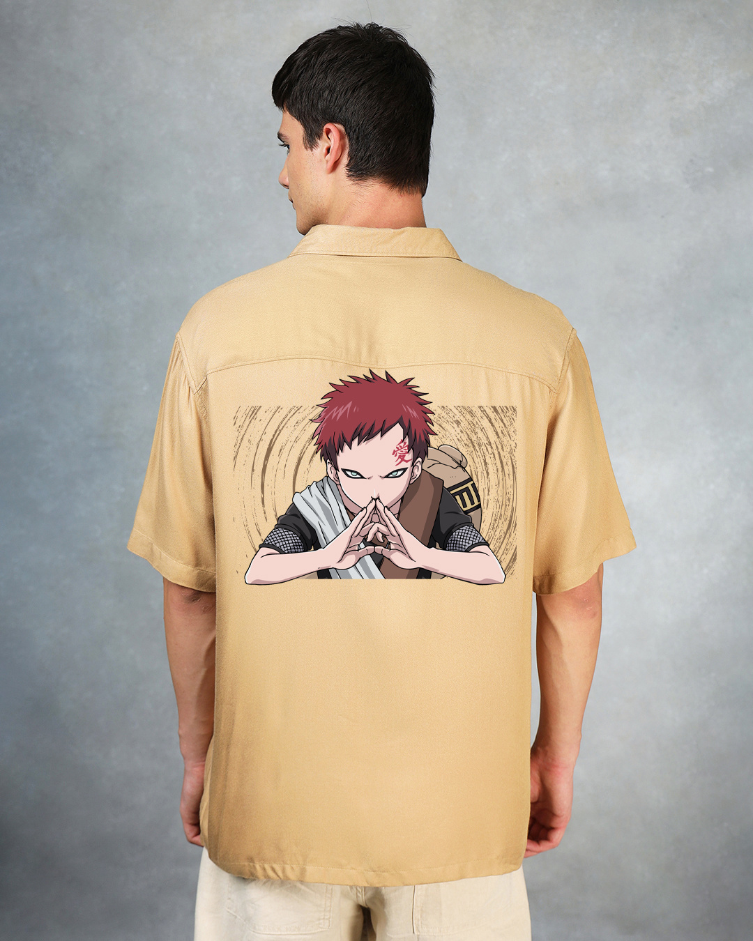 Buy Men's Brown Gara Graphic Printed Oversized Shirt Online at Bewakoof