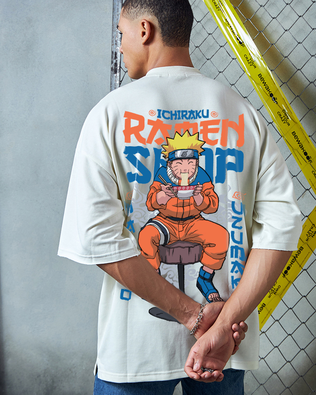 Buy Men's Gardenia Ramen Lover Graphic Print Oversized T-shirt Online ...