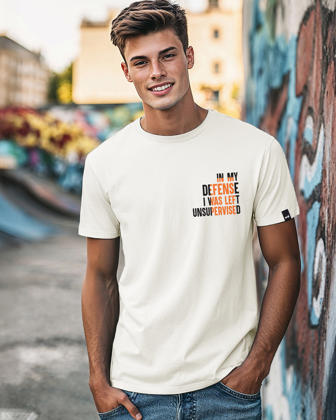Buy Men's Gardenia Unsupervised Typography T-shirt Online at Bewakoof