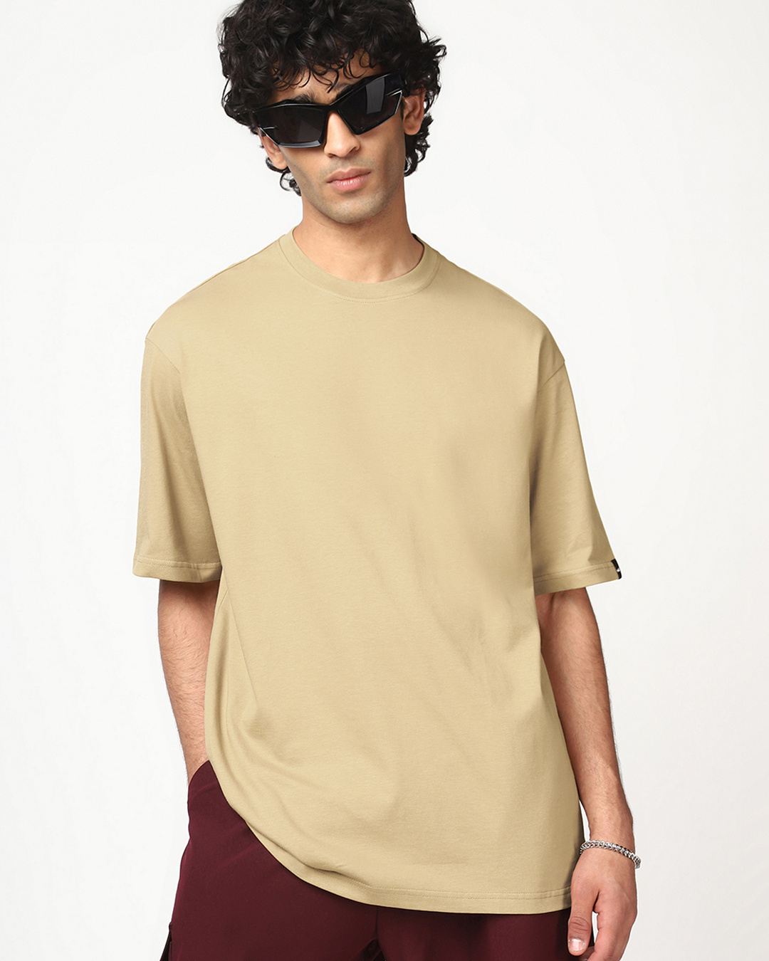 Buy Men's Ginger Root Brown Oversized T-shirt Online at Bewakoof