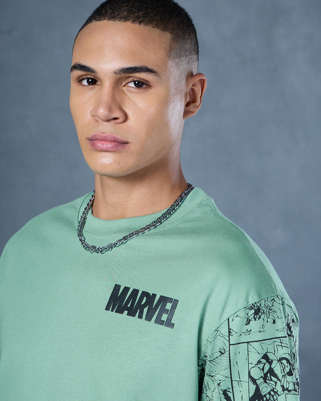 Buy Men's Green Marvel Graphic Printed T-shirt Online at Bewakoof