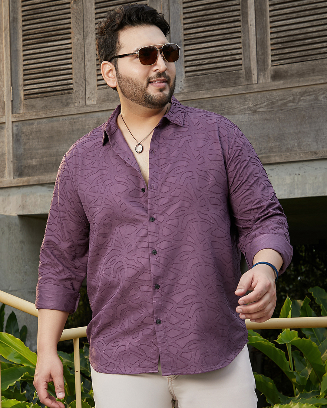 Buy Men's Grape Purple Textured Shirt Online at Bewakoof