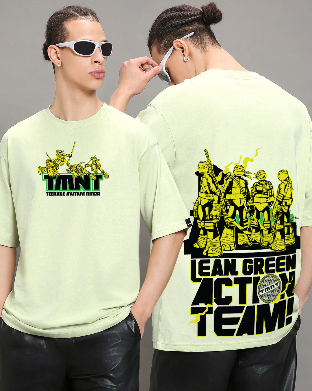 Buy Men's Green Action Team Graphic Printed Oversized T-shirt Online at ...