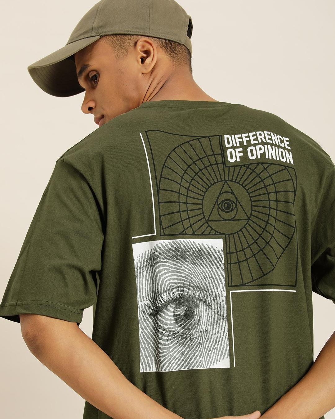 Buy Men's Green Back Typography Oversized T-shirt Online at Bewakoof