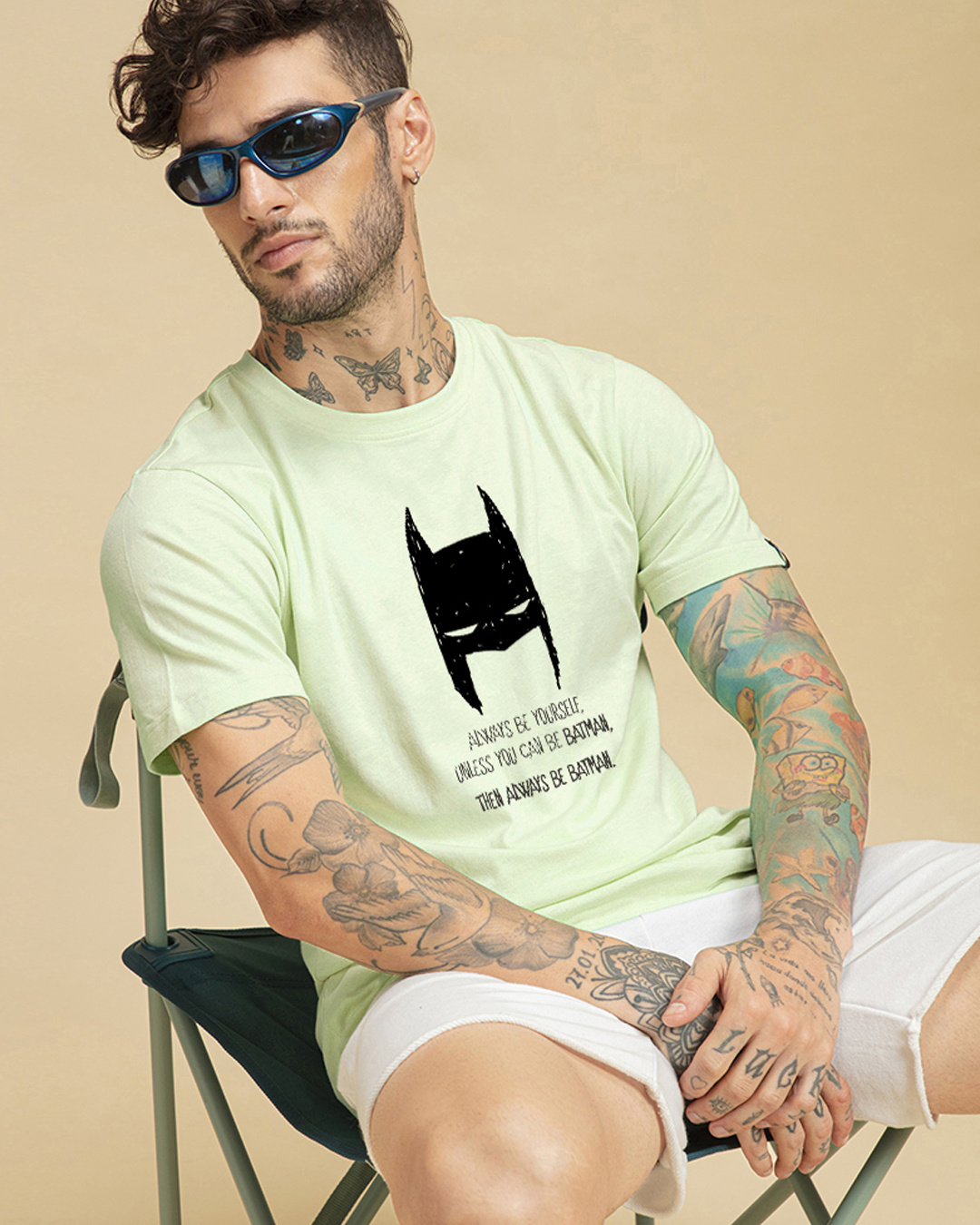 Buy Men's Green Be Batman Graphic Printed T-shirt Online at Bewakoof