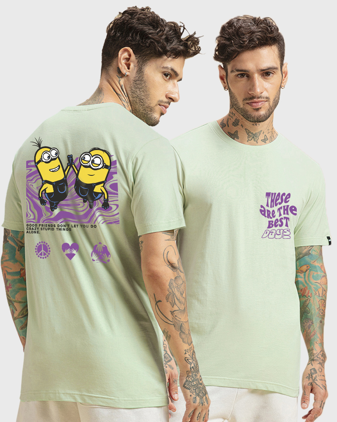 Buy Men's Green Best Buds Graphic Printed T-shirt Online at Bewakoof