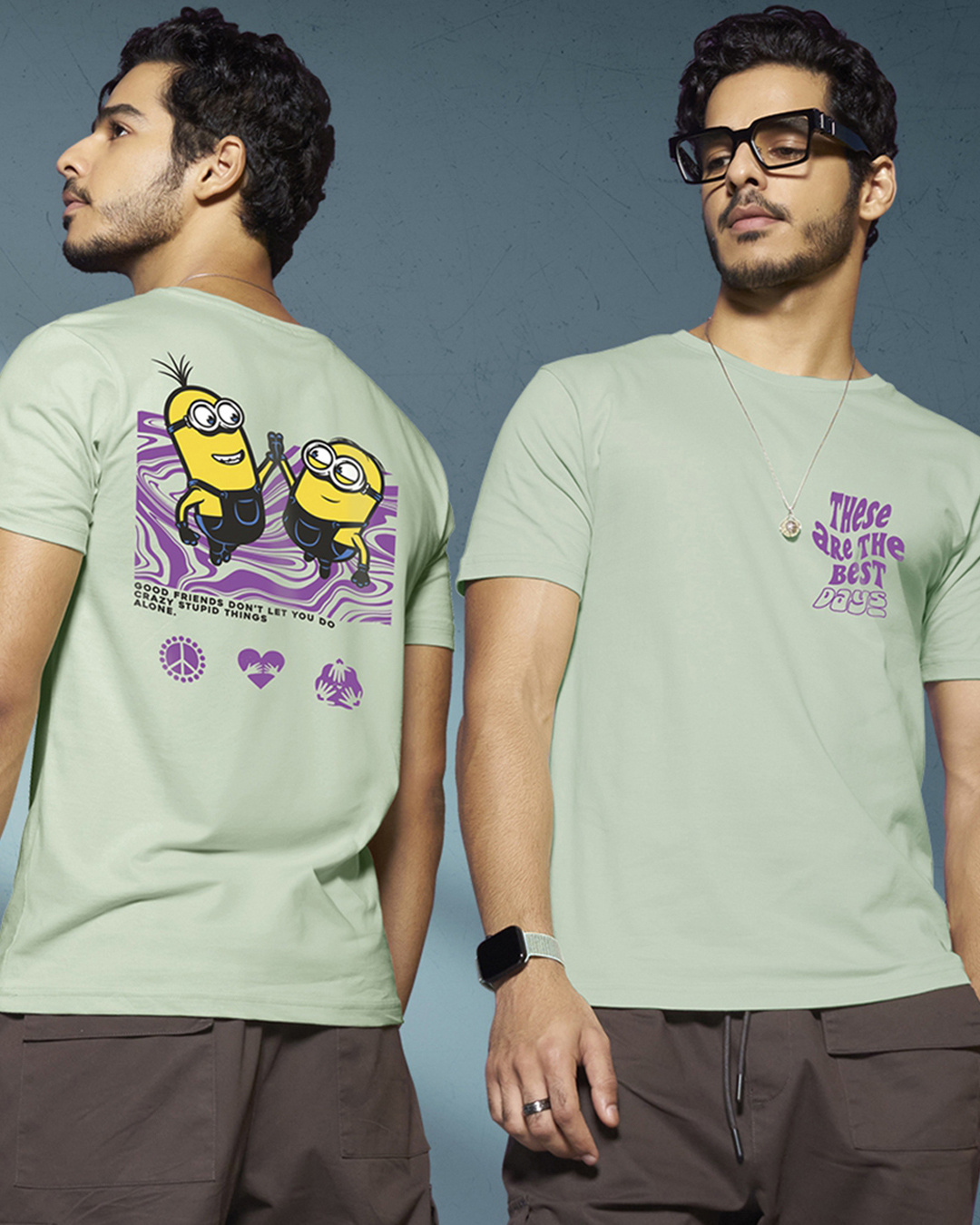 Buy Men's Green Best Buds Graphic Printed T-shirt Online at Bewakoof