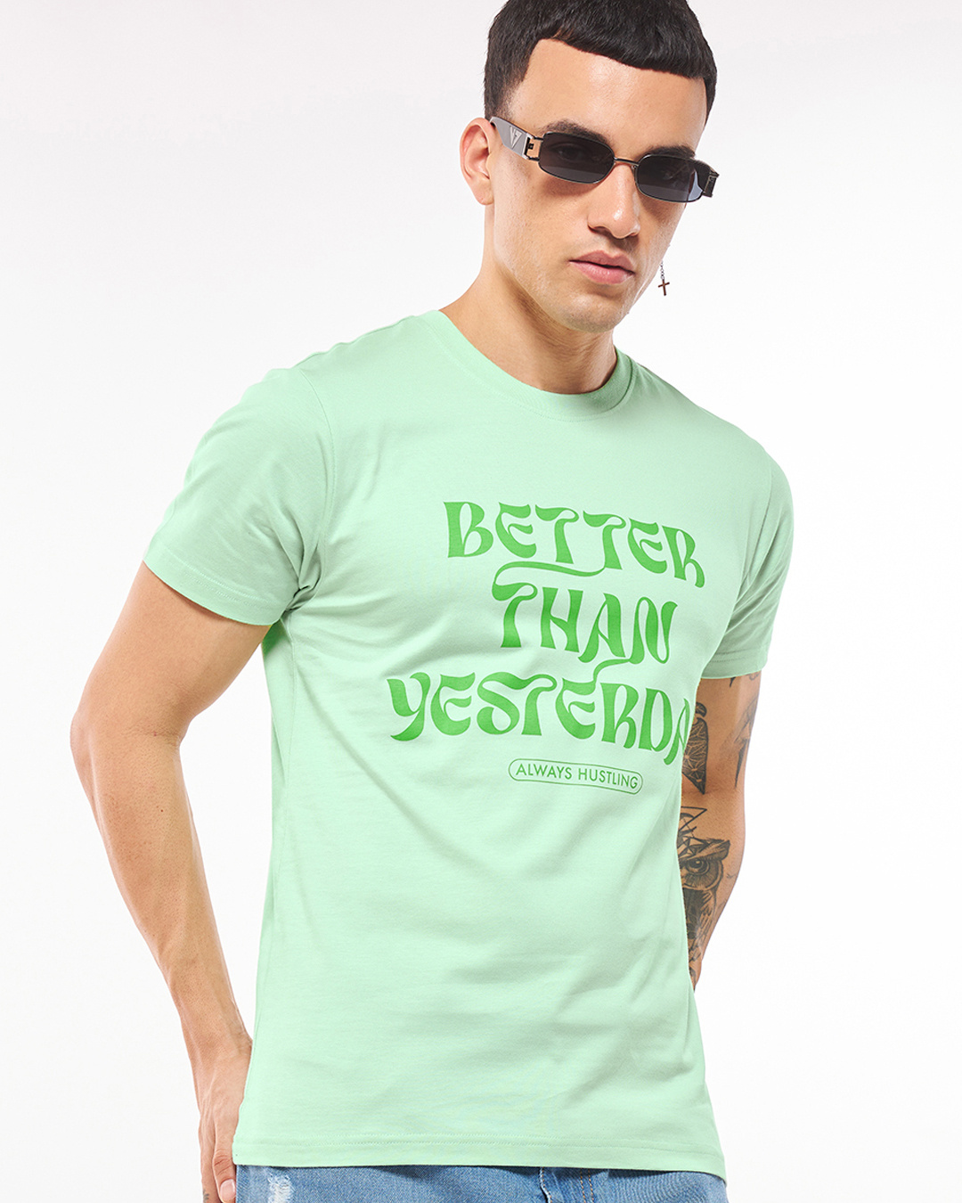 Buy Men's Green Better Days Typography T-shirt Online at Bewakoof