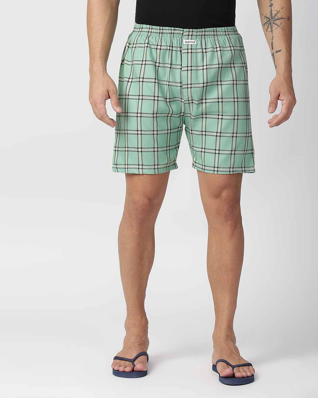 Buy Men's Green Checked Boxers Online in India at Bewakoof