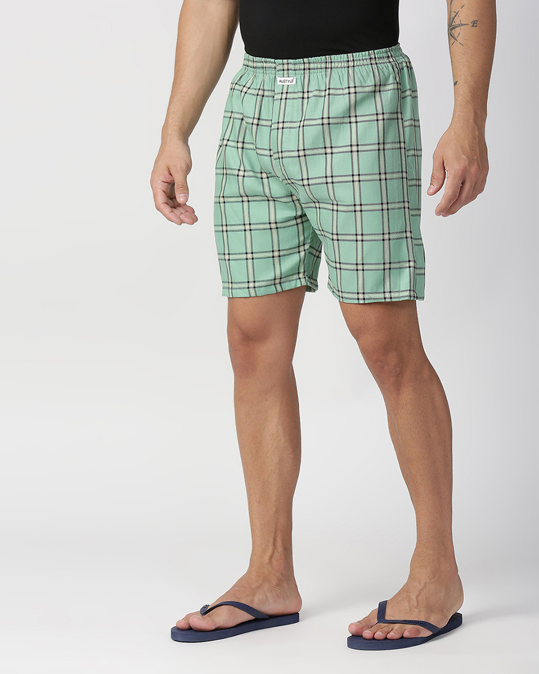 Buy Men's Green Checked Boxers Online in India at Bewakoof