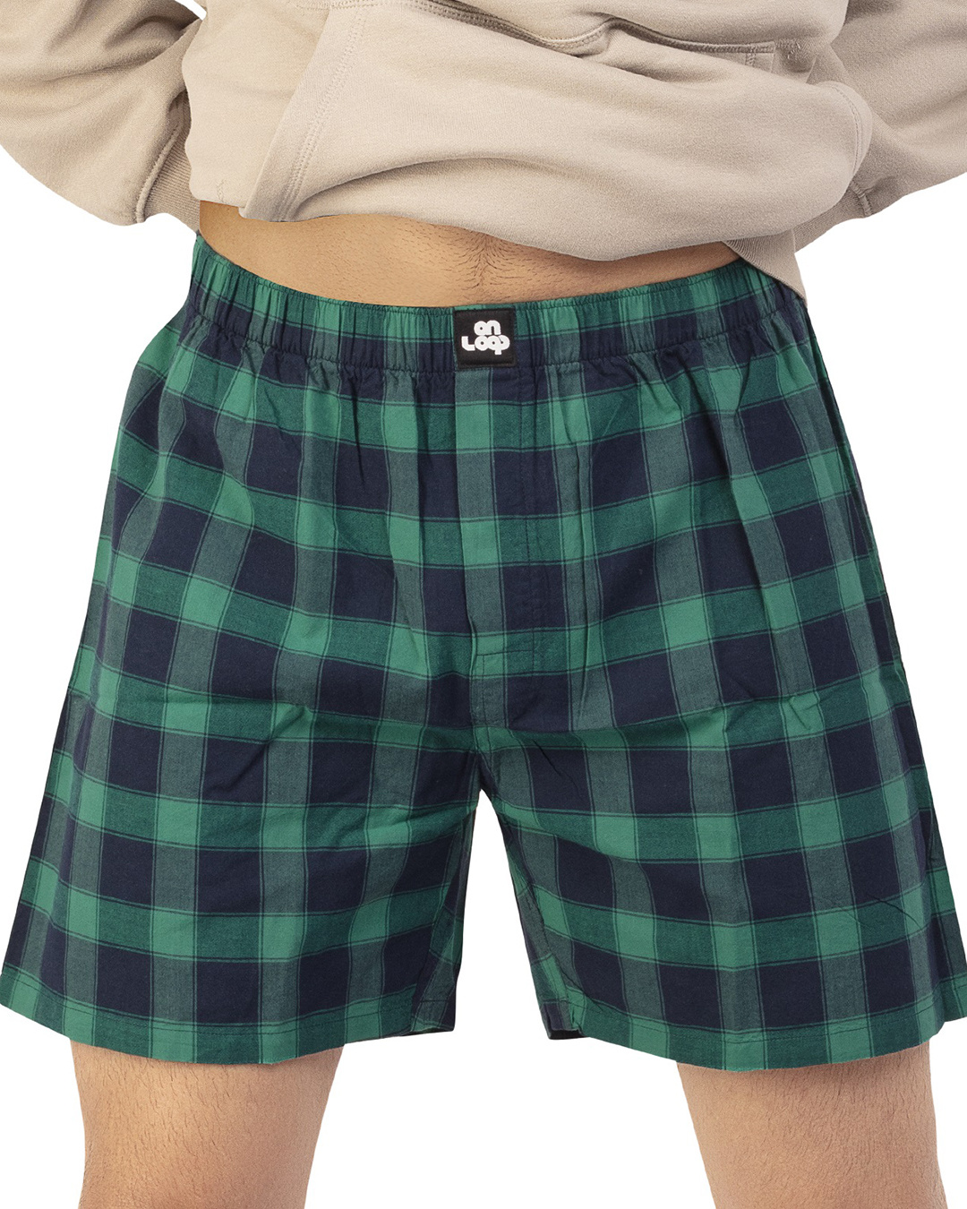 Buy Men's Green Checked Boxers Online in India at Bewakoof
