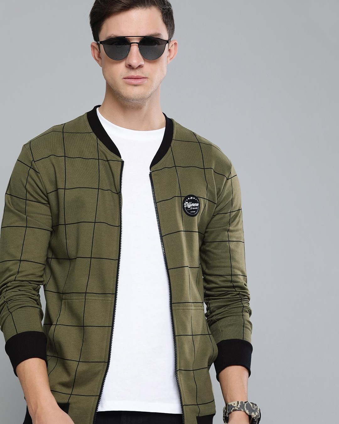 Buy Men's Green Checked Jacket for Men Green Online at Bewakoof