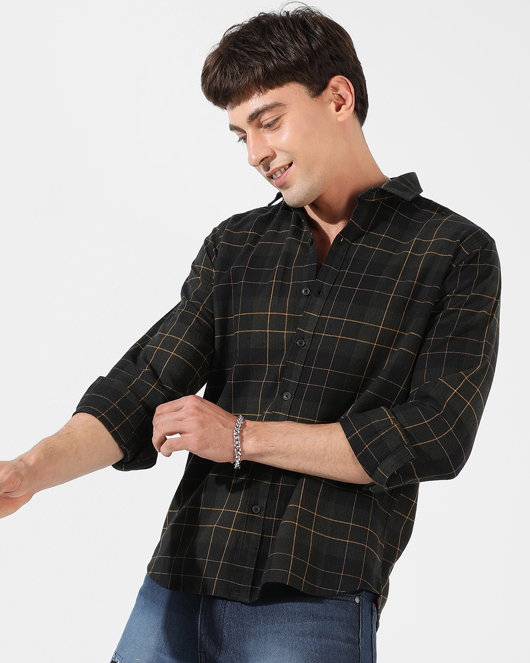 Buy Men's Green Checked Shirt Online at Bewakoof