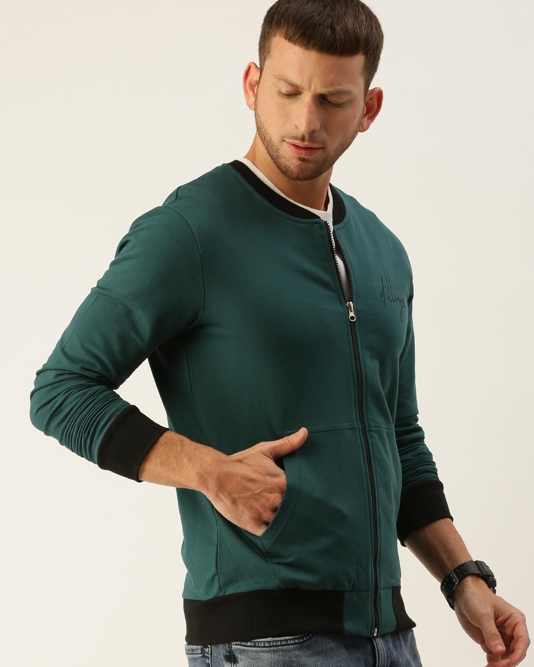 Buy Men's Green Color Block Jacket Online at Bewakoof